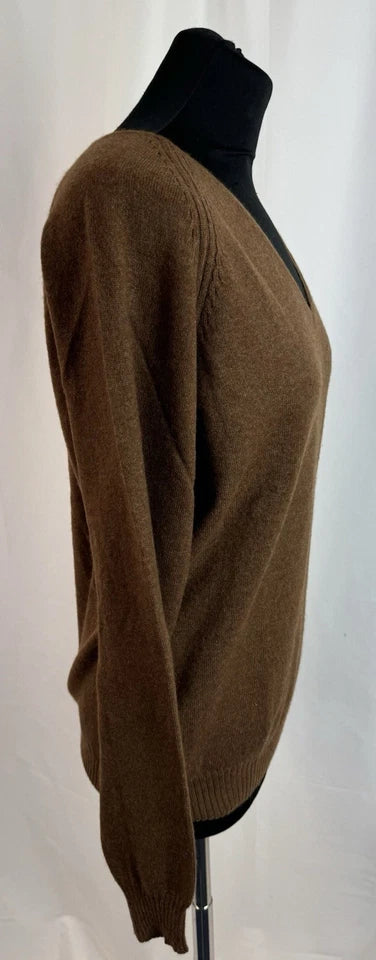 Loro Piana Brown Cashmere Women’s V Neck Sweater Size Large-NEW – FARA ...